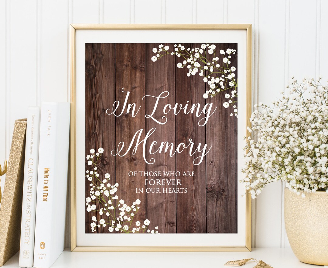 Rustic in Loving Memory Wedding Sign, Memorial Table Sign, Printable ...