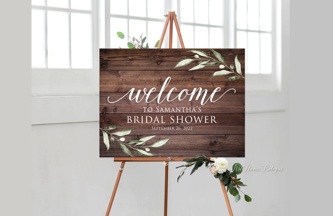 Rustic Bridal Shower Welcome Sign Olive Bridal Shower Welcome - Etsy