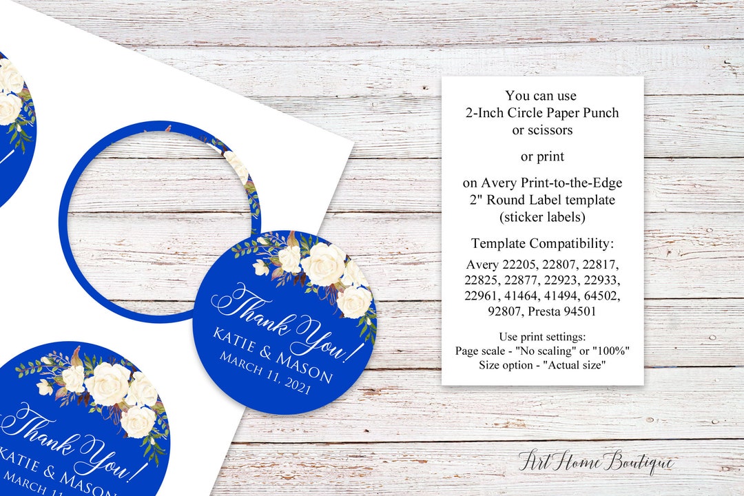 Royal Blue Favor Tags, Thank You Tags, Royal Blue Wedding Thank You ...