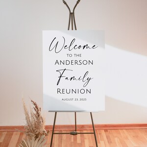 Family Reunion Welcome Sign, Modern Welcome Sign, Reunion Welcome ...
