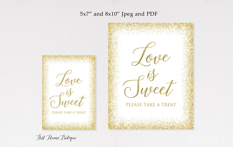 Love is Sweet Sign, Dessert Table Sign, Favor Table Sign, Favors Sign ...