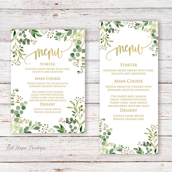 Greenery and Gold - Etsy