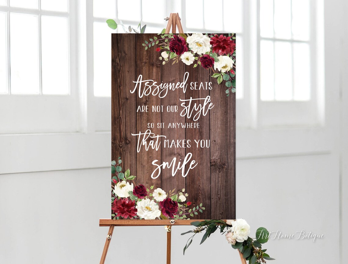 Assigned Seats Sign Assigned Seats Are Not Our Style so Sit - Etsy