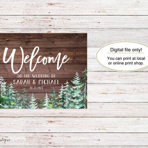 Forest Wedding Welcome Sign, Rustic Wedding Welcome Sign, Pine Forest ...