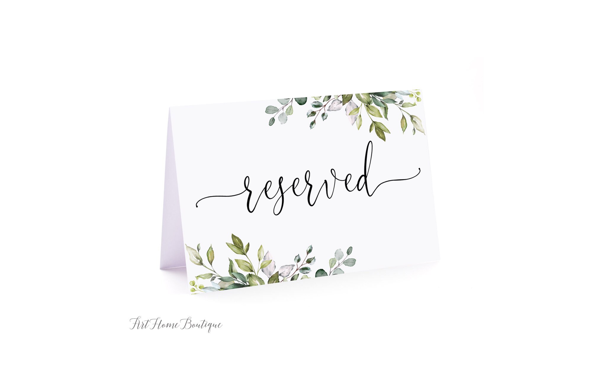 Greenery Reserved Sign, Wedding Reserved Sign, Reserved Seating Sign ...