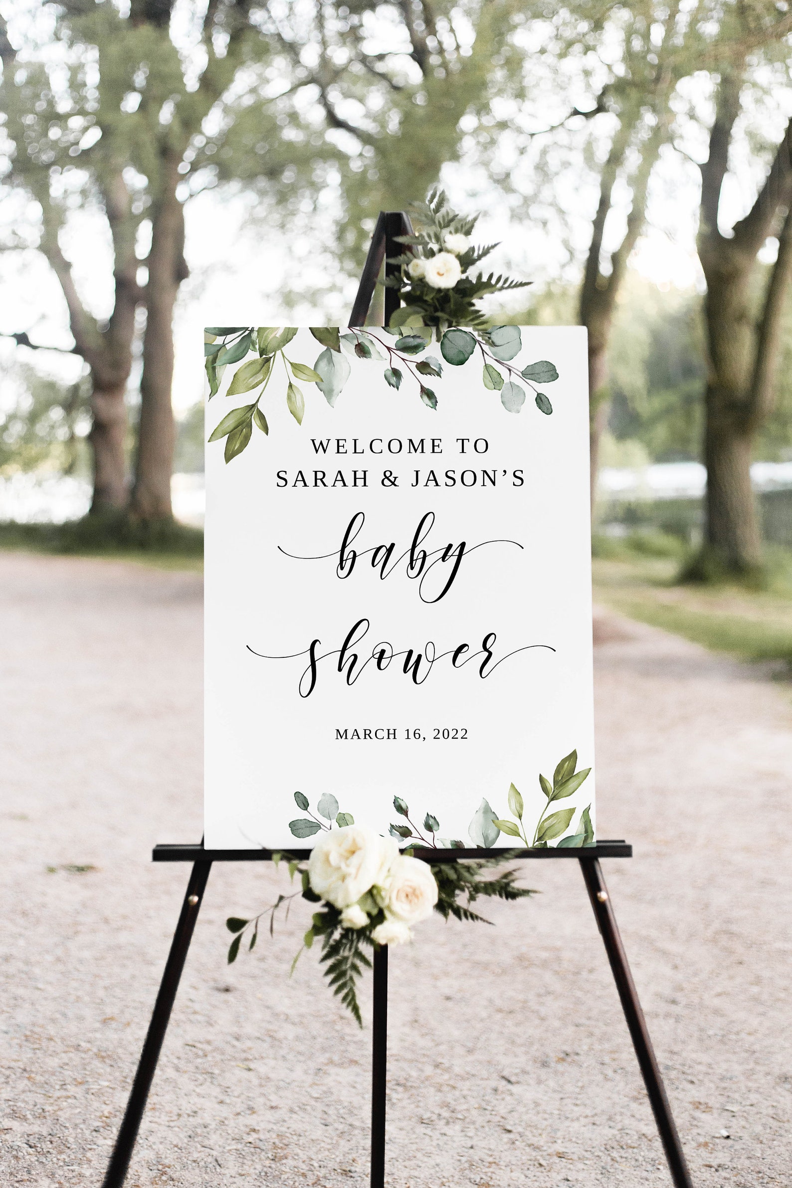 Botanical Baby Shower Welcome Sign Greenery Baby Shower - Etsy