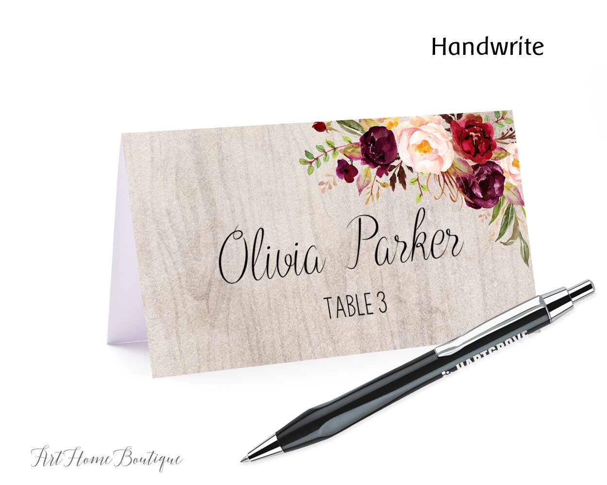 Rustic Place Card, Food Tents, Name Card, Seating Card, Instant ...