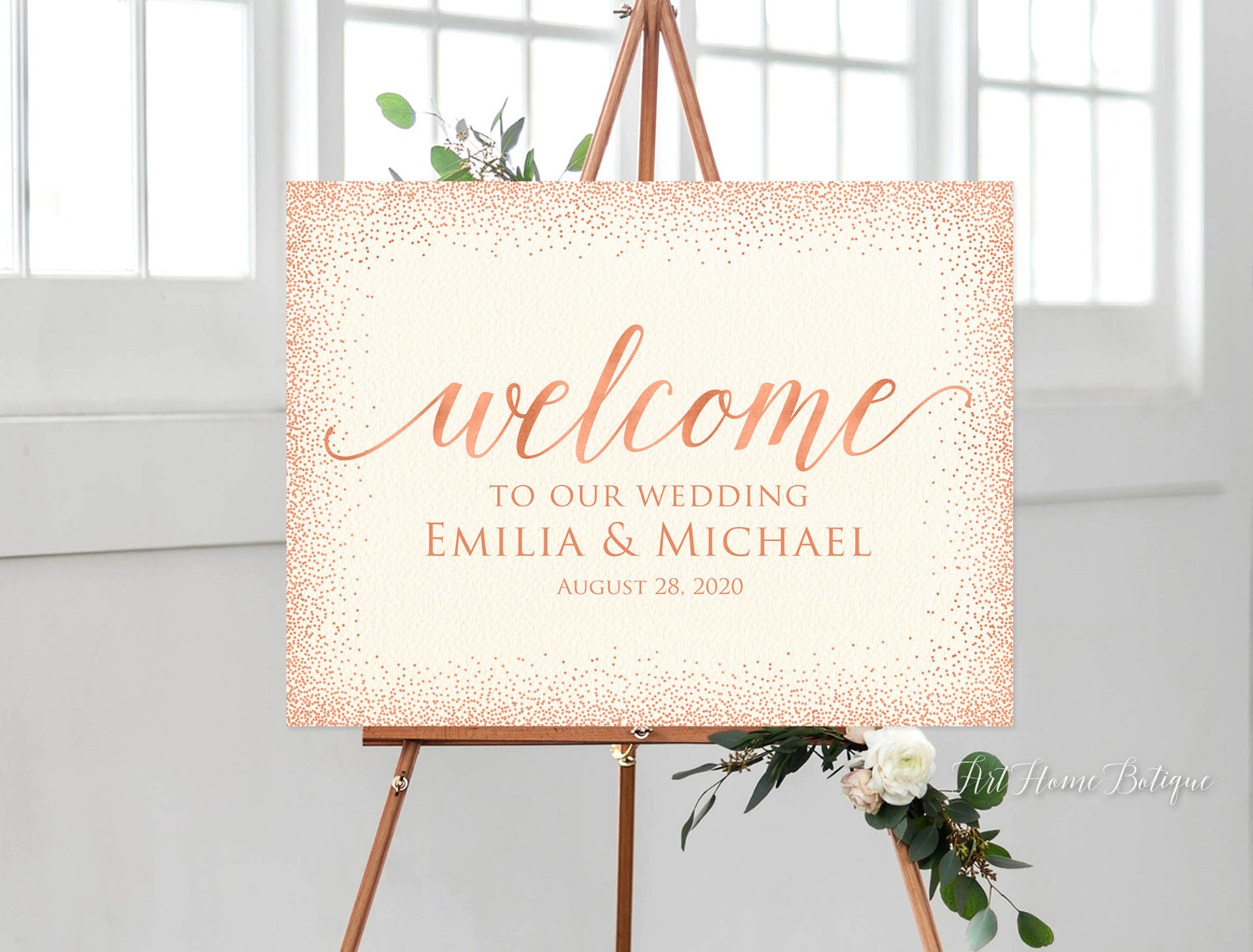Rose Gold Wedding Welcome Sign Welcome to Our Wedding Sign - Etsy