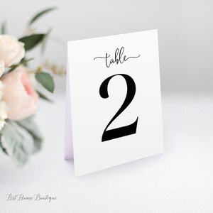 Tented Table Numbers, Folded Table Numbers, Tent Table Numbers, 1-50 ...