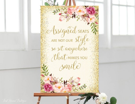 Assigned Seats Sign Assigned Seats Are Not Our Style so Sit | Etsy