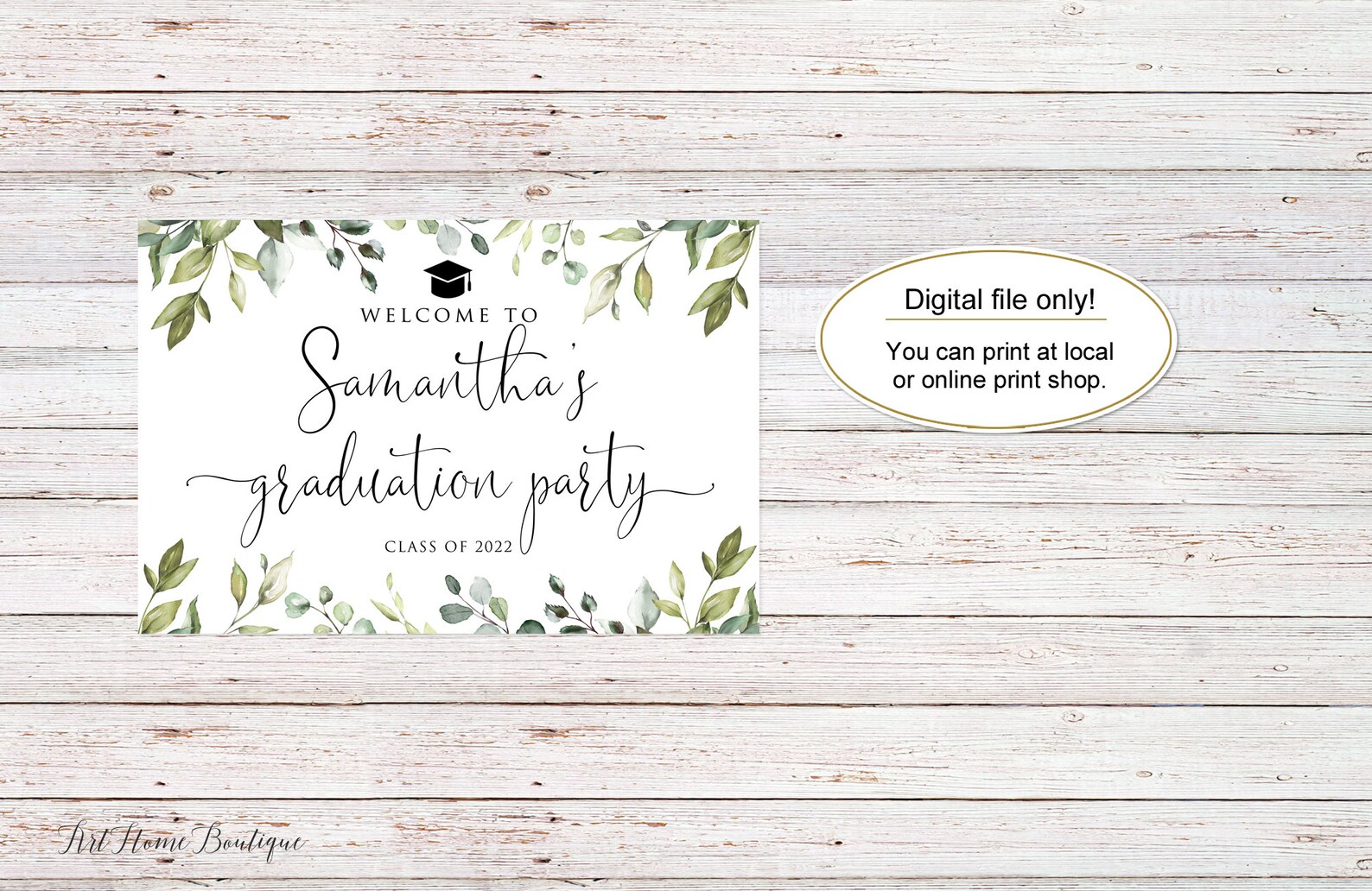 Greenery Graduation Party Welcome Sign Graduation Welcome - Etsy