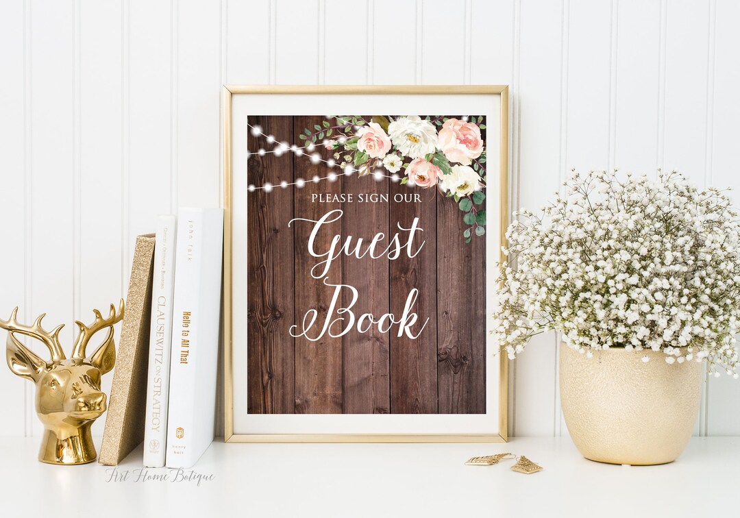 Rustic Guest Book Sign, Wedding Guest Book Sign, Please Sign Our Guest ...