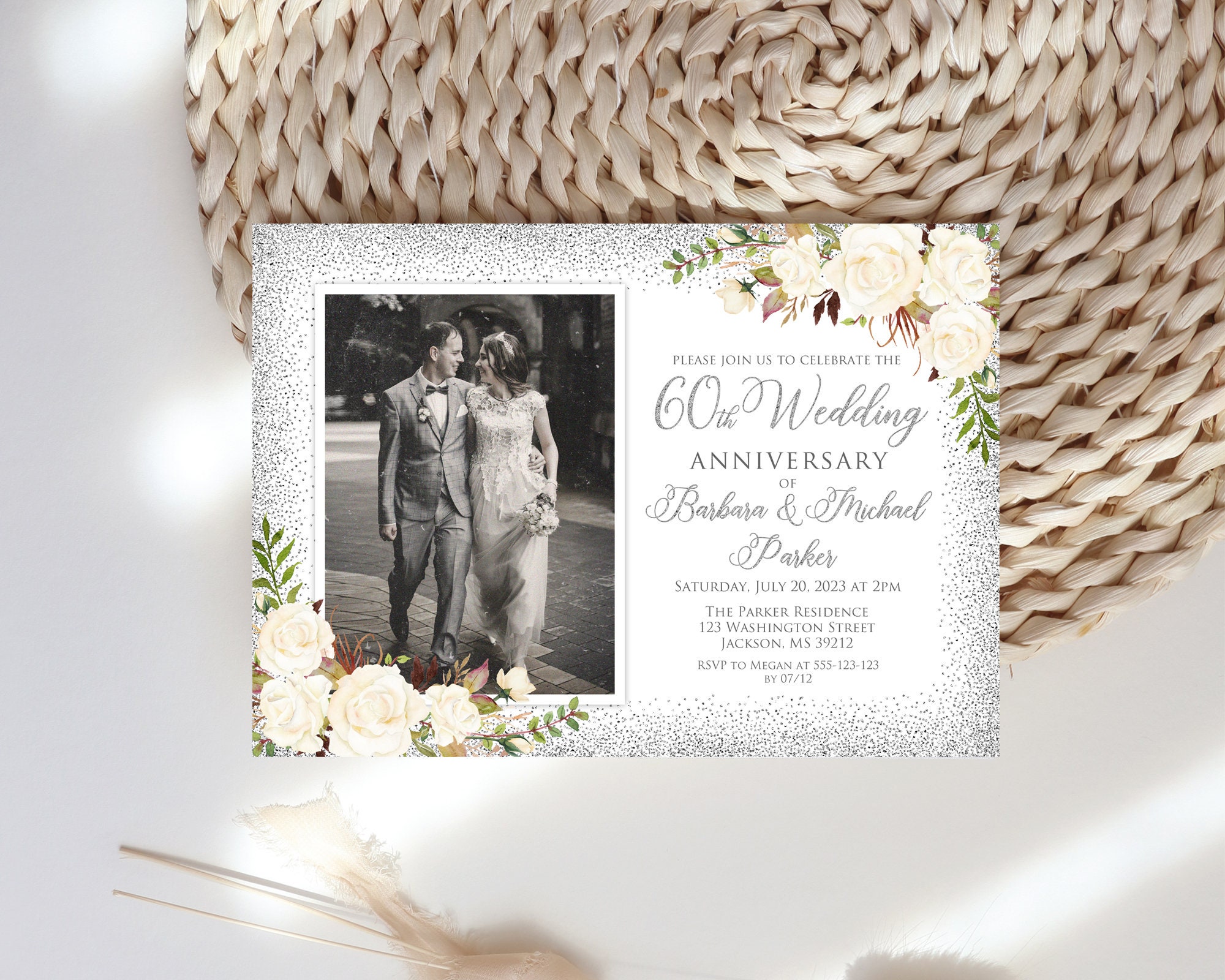 60th Anniversary Invitation Silver Anniversary Invitation - Etsy