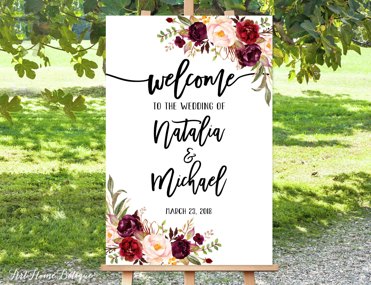 Welcome Wedding Sign, Welcome to Our Wedding Sign, Large Welcome Sign ...