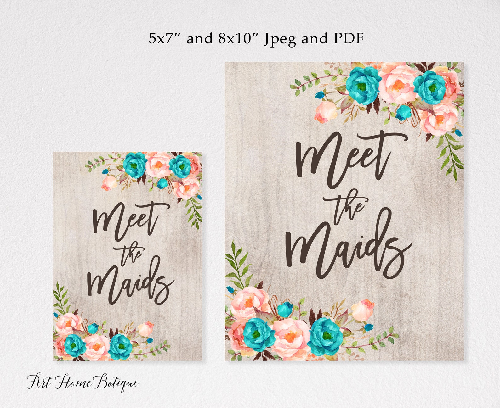 Rustic Meet the Maids Sign Meet the Bridesmaids Sign Maids - Etsy
