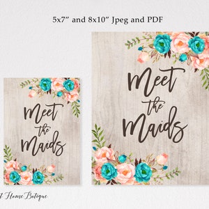 Rustic Meet the Maids Sign, Meet the Bridesmaids Sign, Maids Wedding ...