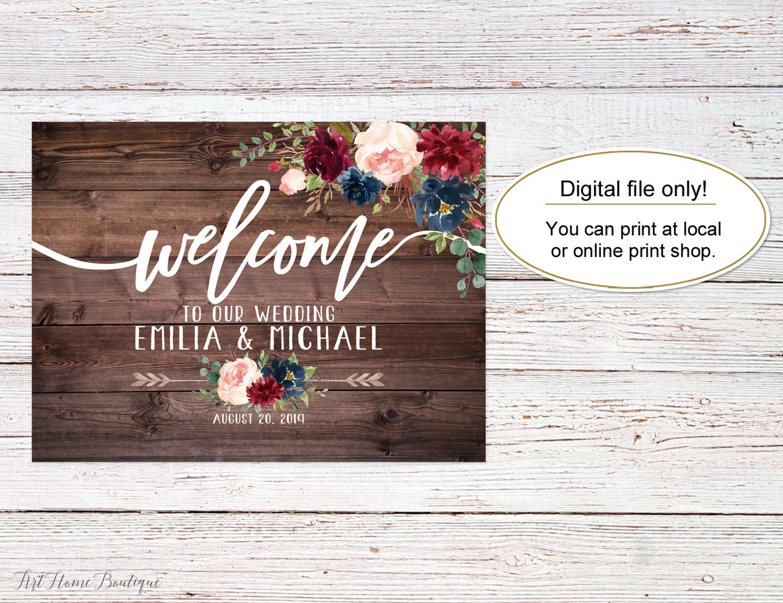 Rustic Welcome Wedding Sign Landscape Welcome to Our Wedding - Etsy