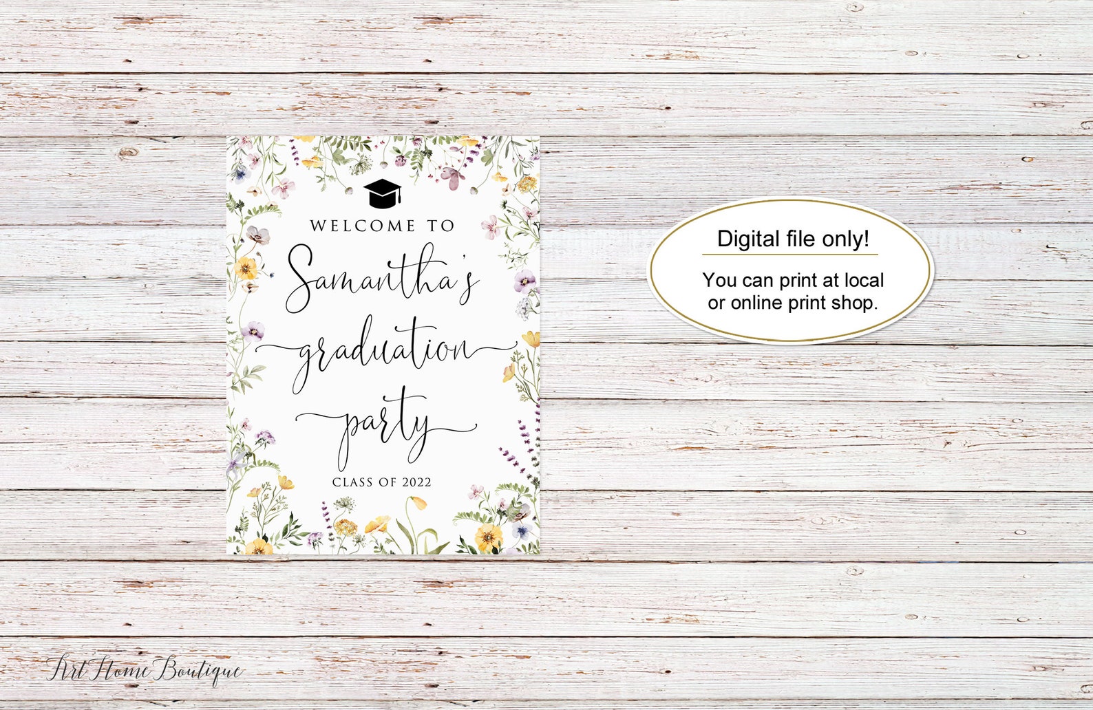 Wildflower Graduation Party Welcome Sign, Wildflower Welcome Sign ...