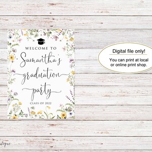 Wildflower Graduation Party Welcome Sign, Wildflower Welcome Sign ...