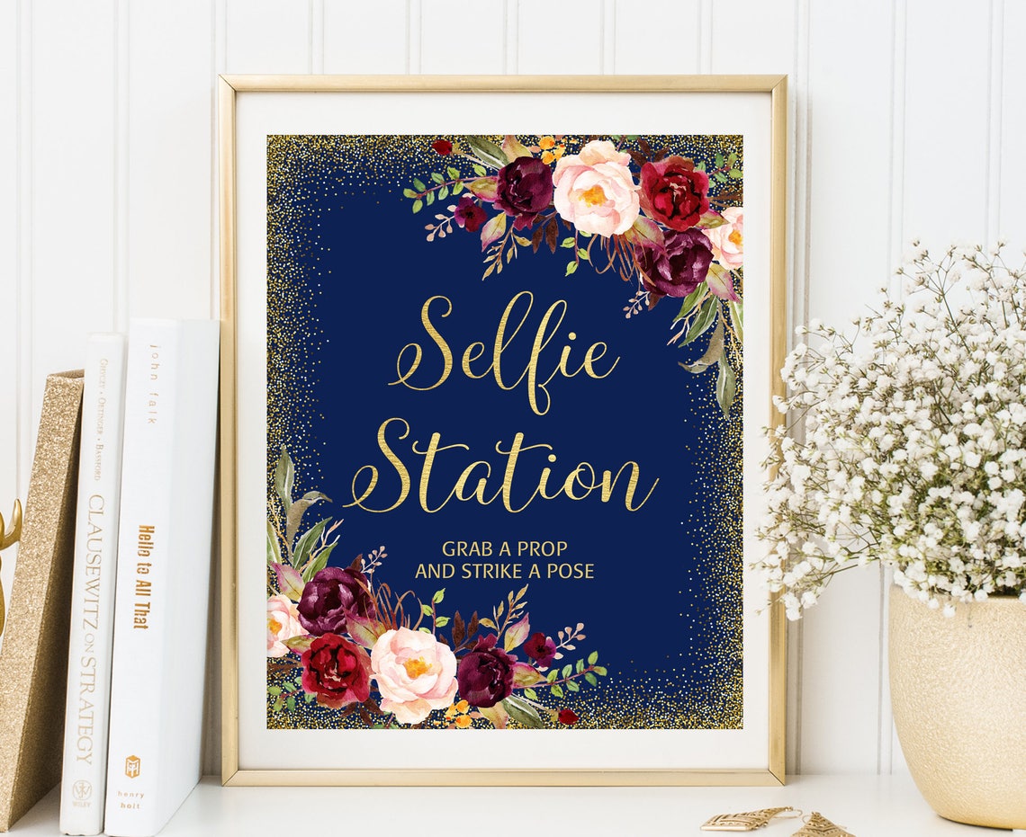 Selfie Station Sign Photo Booth Sign Grab a Prop and Strike - Etsy