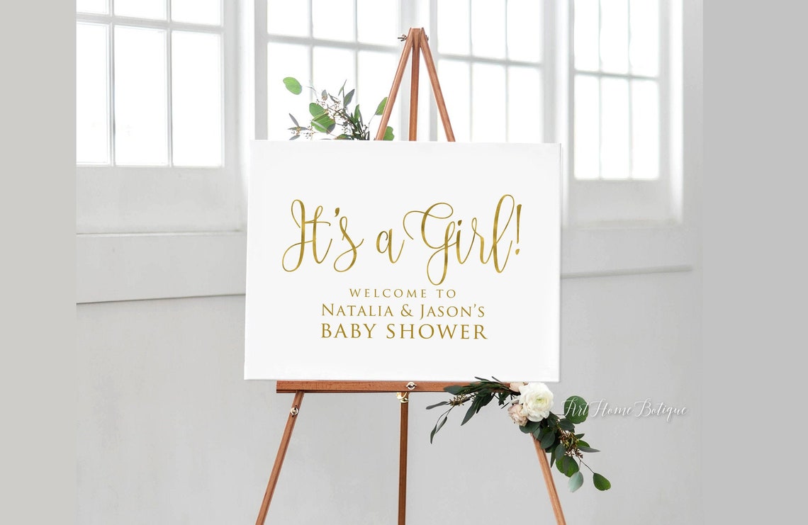 It's A Girl Welcome Sign Baby Shower Welcome Sign - Etsy