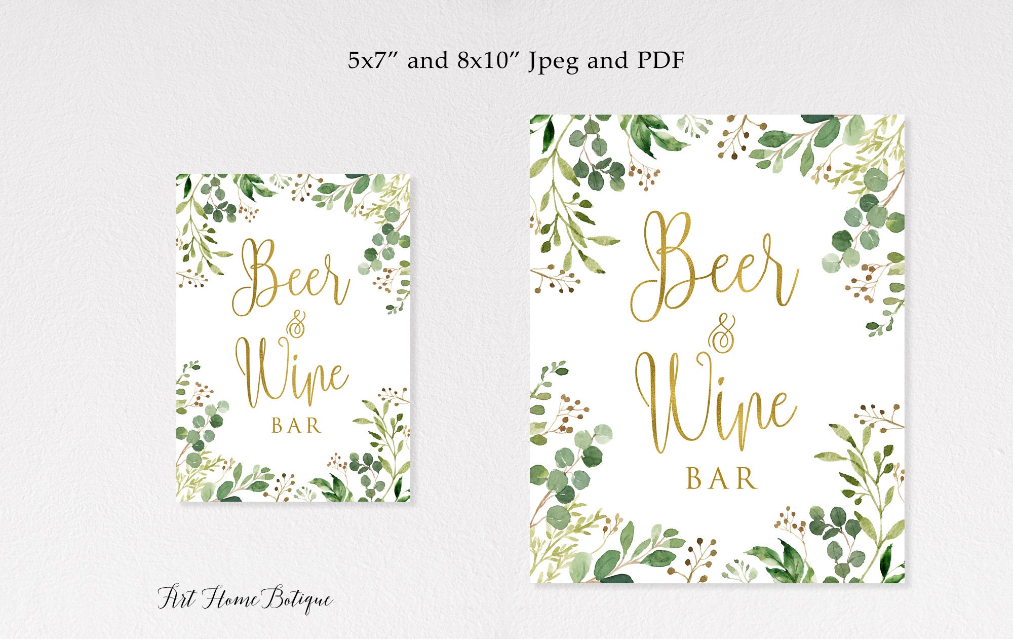 Beer and Wine Bar Sign, Alcohol Wedding Sign, Garden Wedding Sign ...