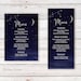 Navy Menu Card, Starry Night Wedding Menu, Birthday Menu Printable ...