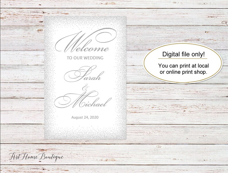 Silver Wedding Welcome Sign Winter Wedding Welcome Sign | Etsy
