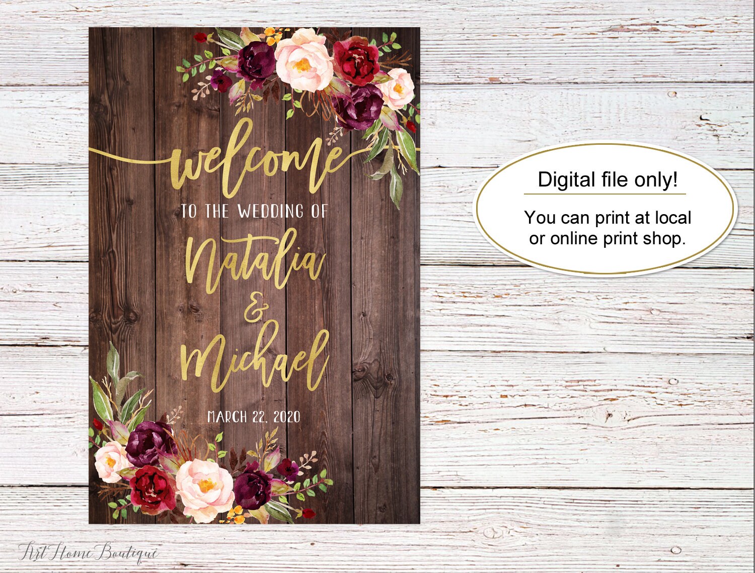 Welcome Wedding Sign, Rustic Welcome Wedding Sign, Welcome to Our ...