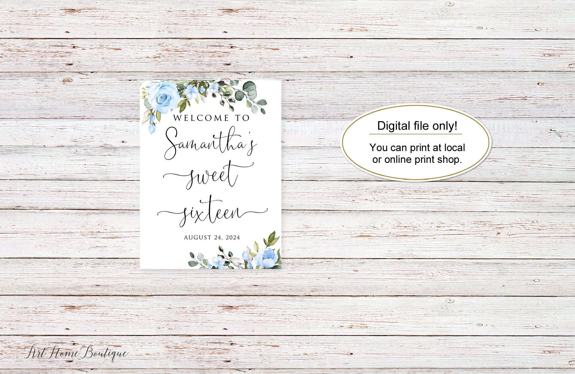 Blue Sweet Sixteen Welcome Sign Light Blue Welcome Sign Blue - Etsy