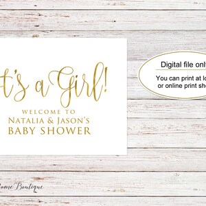 It's A Girl Welcome Sign, Baby Shower Welcome Sign, Calligraphy Welcome ...