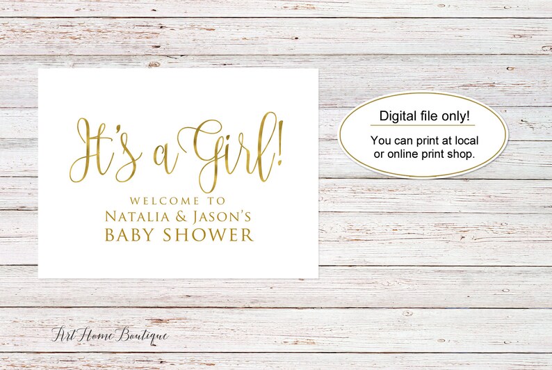 It's A Girl Welcome Sign Baby Shower Welcome Sign - Etsy