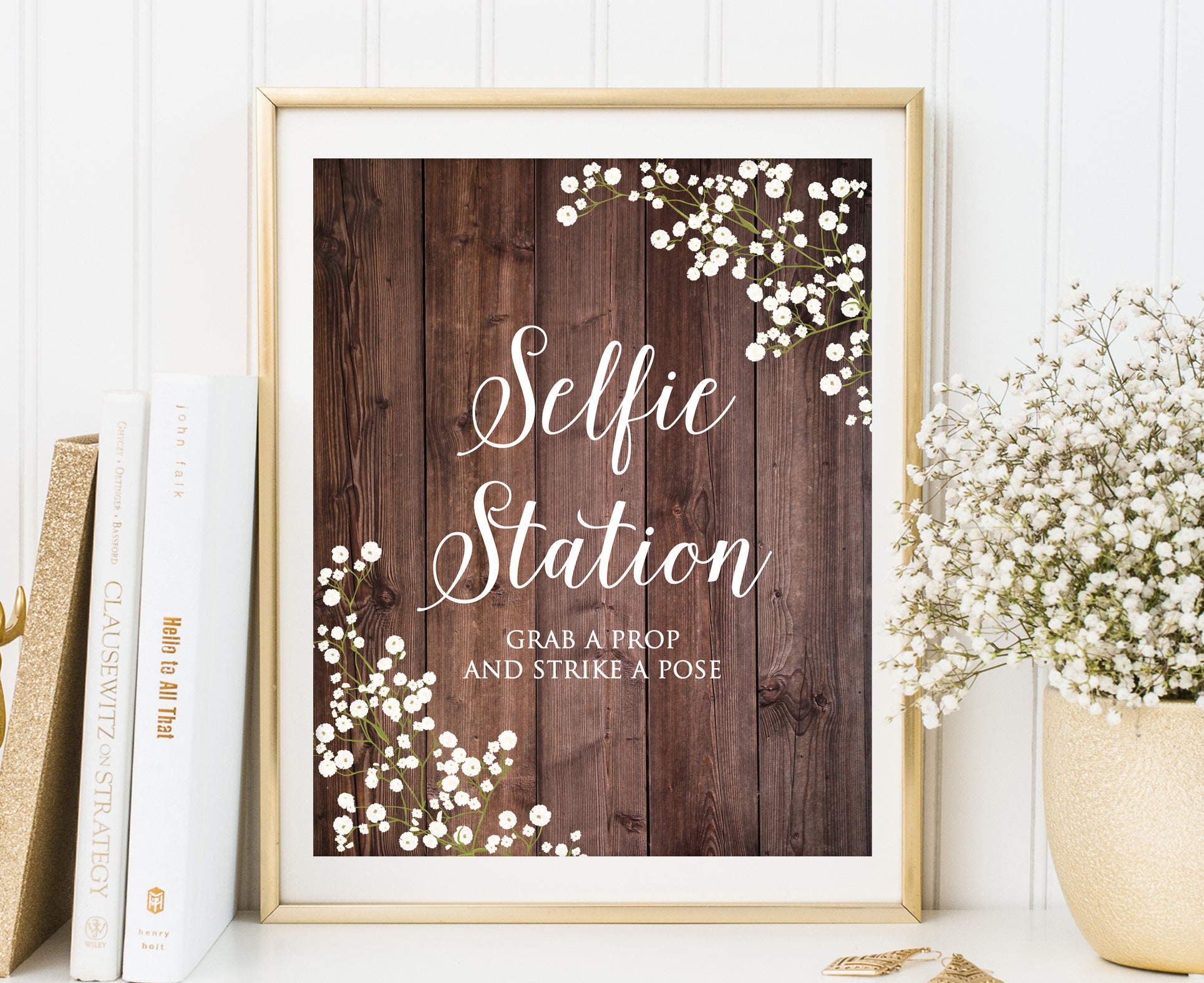 Rustic Selfie Station Sign Photo Booth Sign Grab a Prop and | Etsy