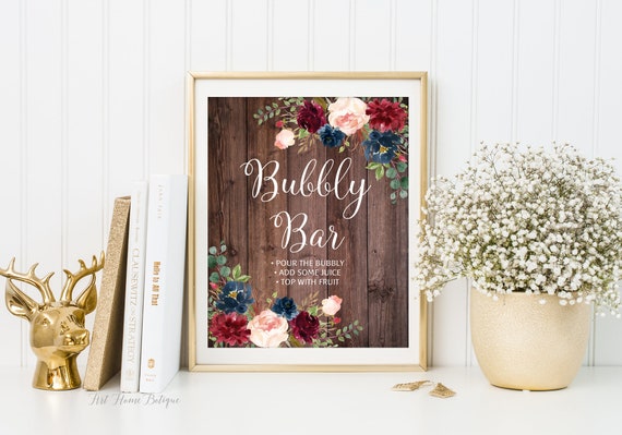 Rustic Bubbly Bar Sign Wedding Bar Sign Bubbly Bar Sign - Etsy