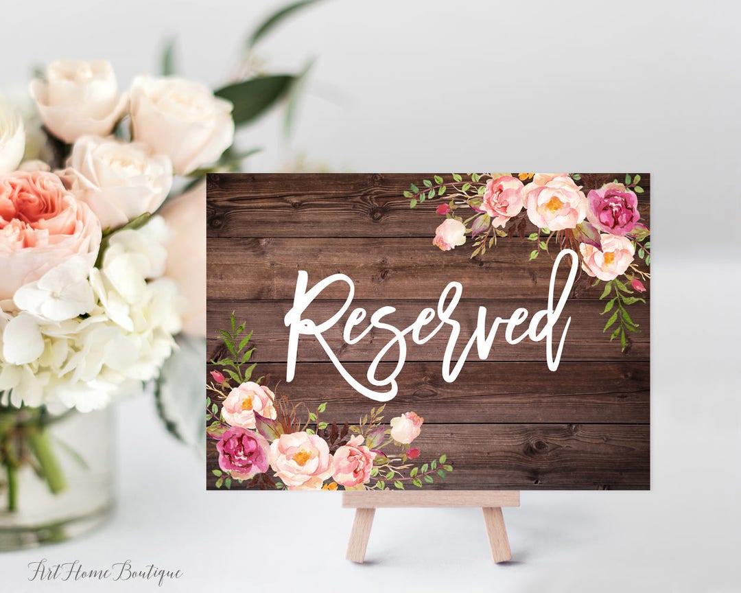 Rustic Reserved Sign, Wedding Reserved Sign, Reserved Seating Sign ...