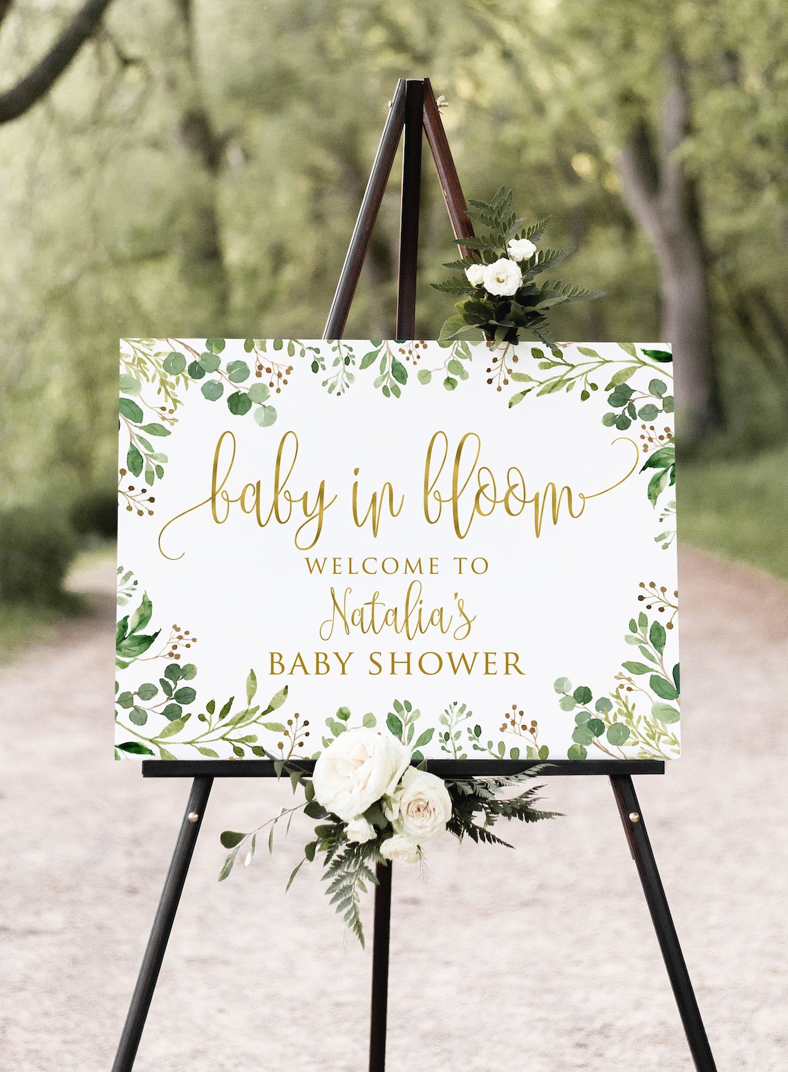 Greenery Baby in Bloom Welcome Sign Baby Shower Welcome Sign - Etsy