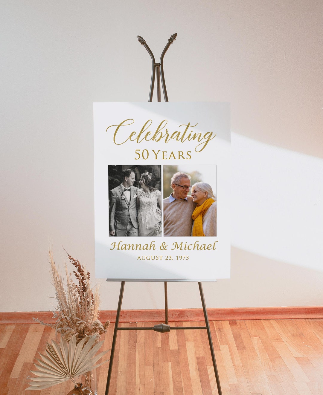 50th Wedding Anniversary Welcome Sign, Celebrating 50 Years, Photo ...