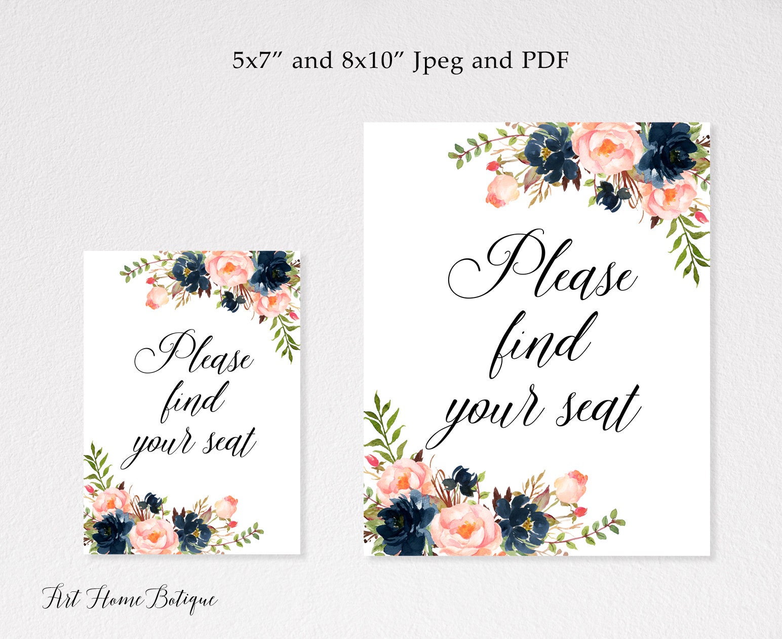 Please Find Your Seat Sign Find Your Table Sign Coral and - Etsy