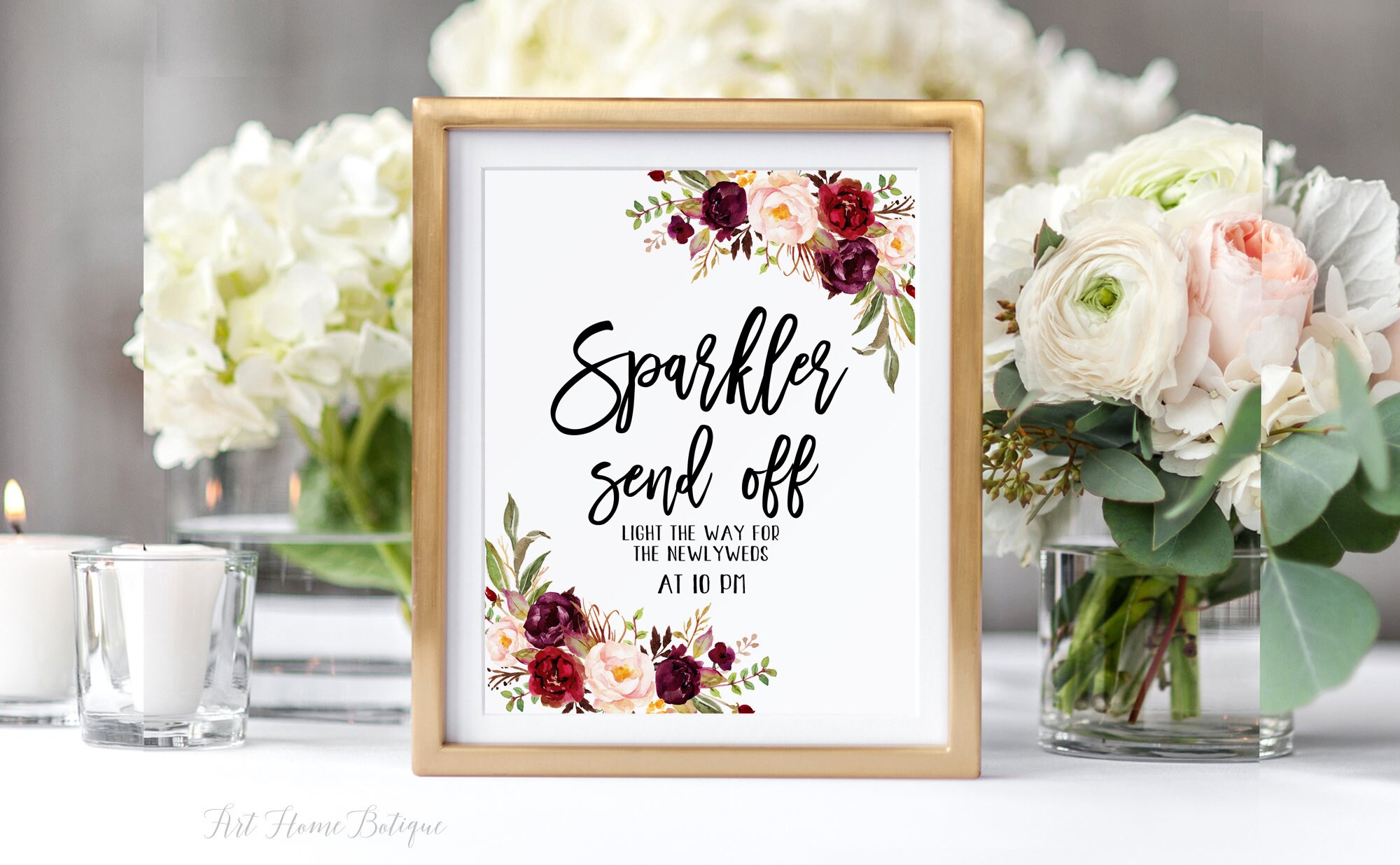 Sparkler Send Off Sign Floral Sparkler Send Off Wedding Sign | Etsy