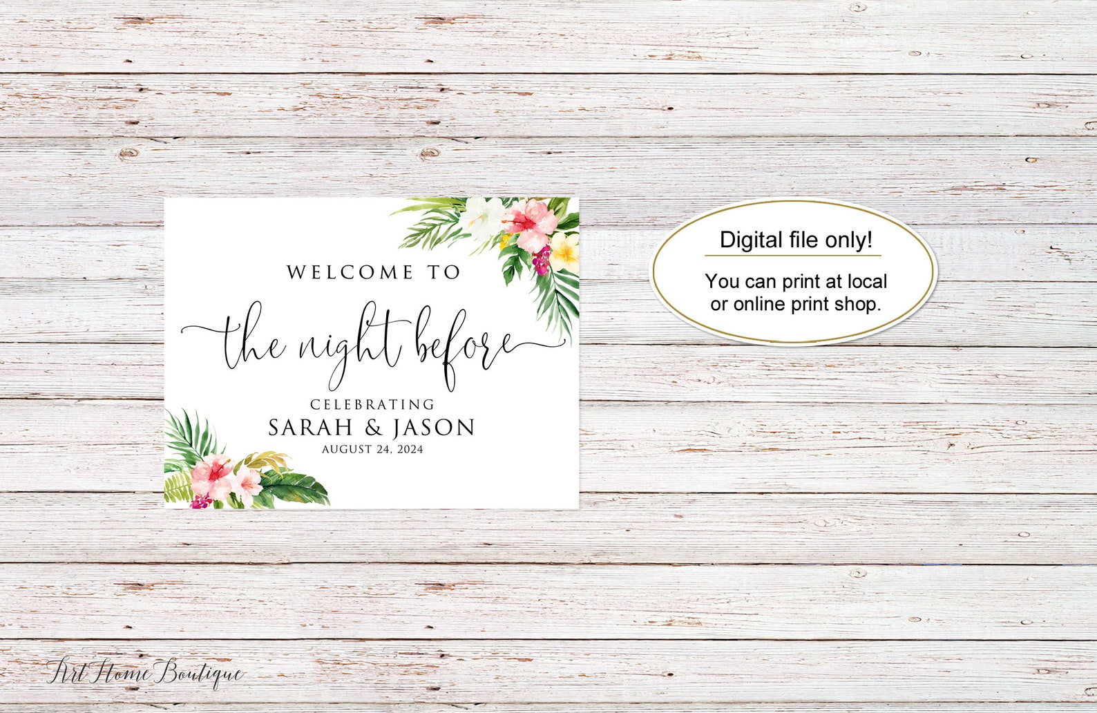 Tropical Welcome to the Night Before Sign Hawaiian Rehearsal - Etsy