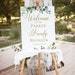 Family Reunion Welcome Sign, Greenery Gold Welcome Sign, Botanical ...