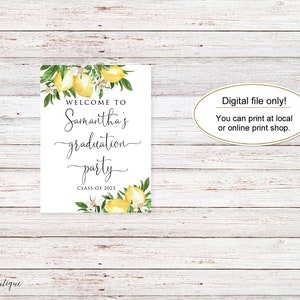 Lemon Graduation Welcome Sign, Citrus Graduation Welcome Sign, Lemon ...