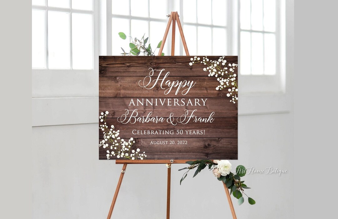 Happy Anniversary Welcome Sign, 50th Anniversary Welcome Sign, 50th ...