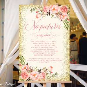 No Pictures Sign, No Pictures Pretty Please, No Pictures Wedding Sign ...