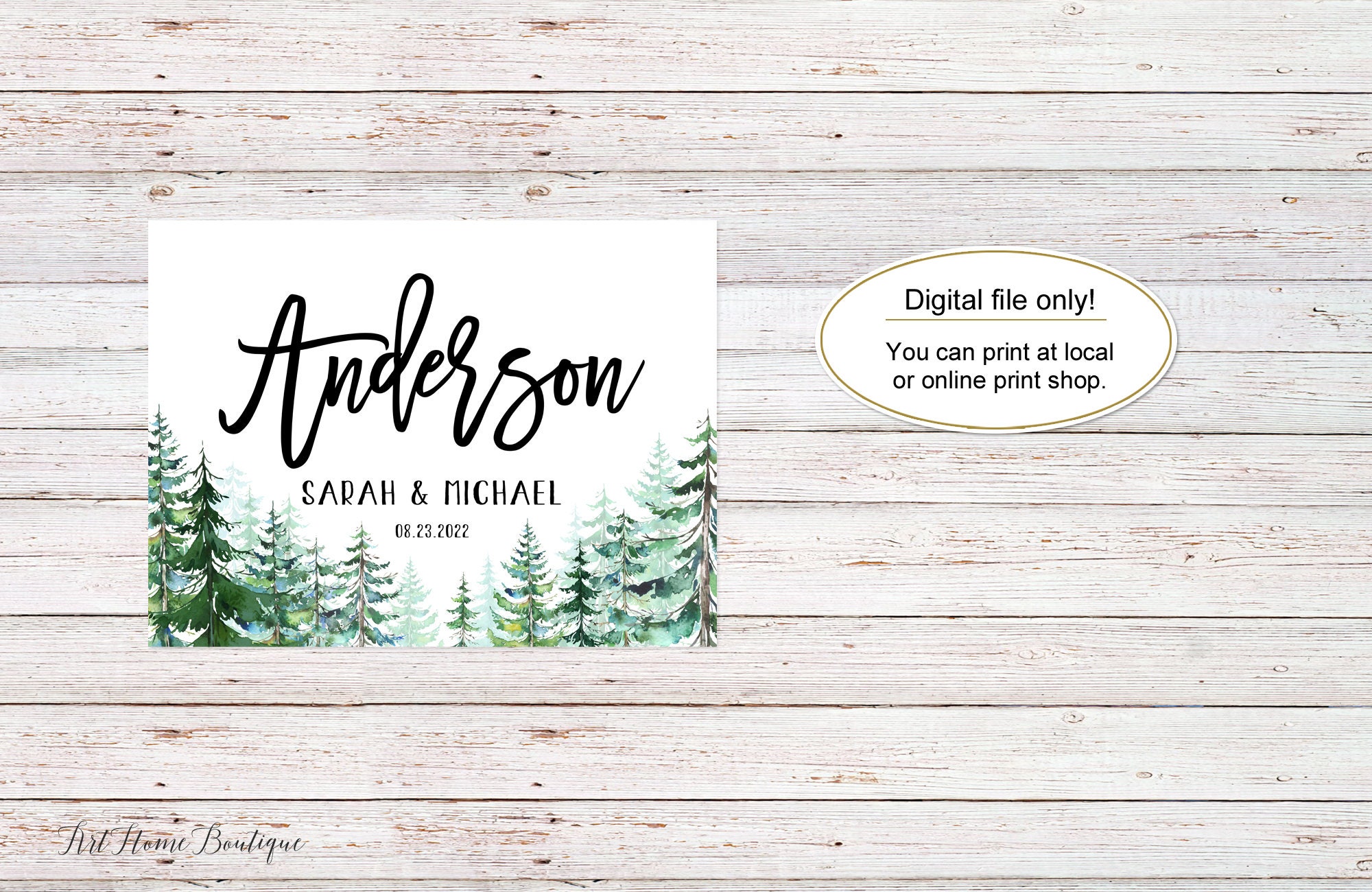 Pine Forest Wedding Welcome Sign Forest Welcome Sign | Etsy