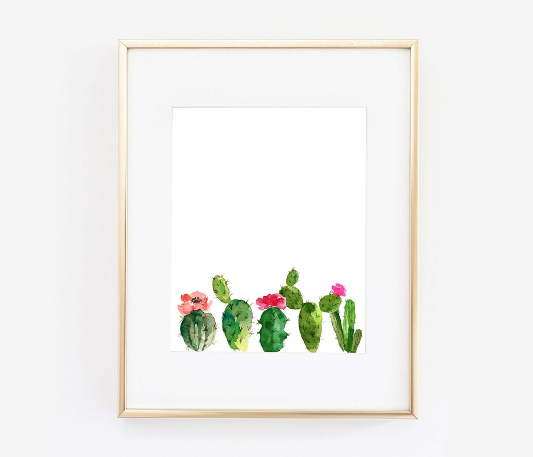 Cactus Print, Cactus Wall Art, Watercolor Cactus Print, Succulent Art ...
