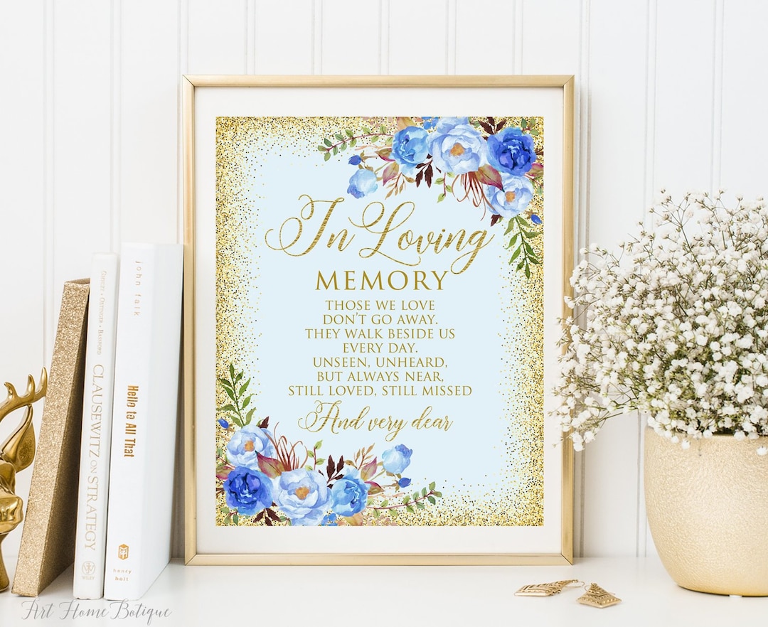 In Loving Memory Wedding Sign, Memorial Table Sign, Floral Wedding Sign ...