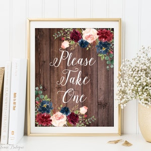 Please Take One Sign, Dessert Table Sign, Favor Table Sign, Wedding ...