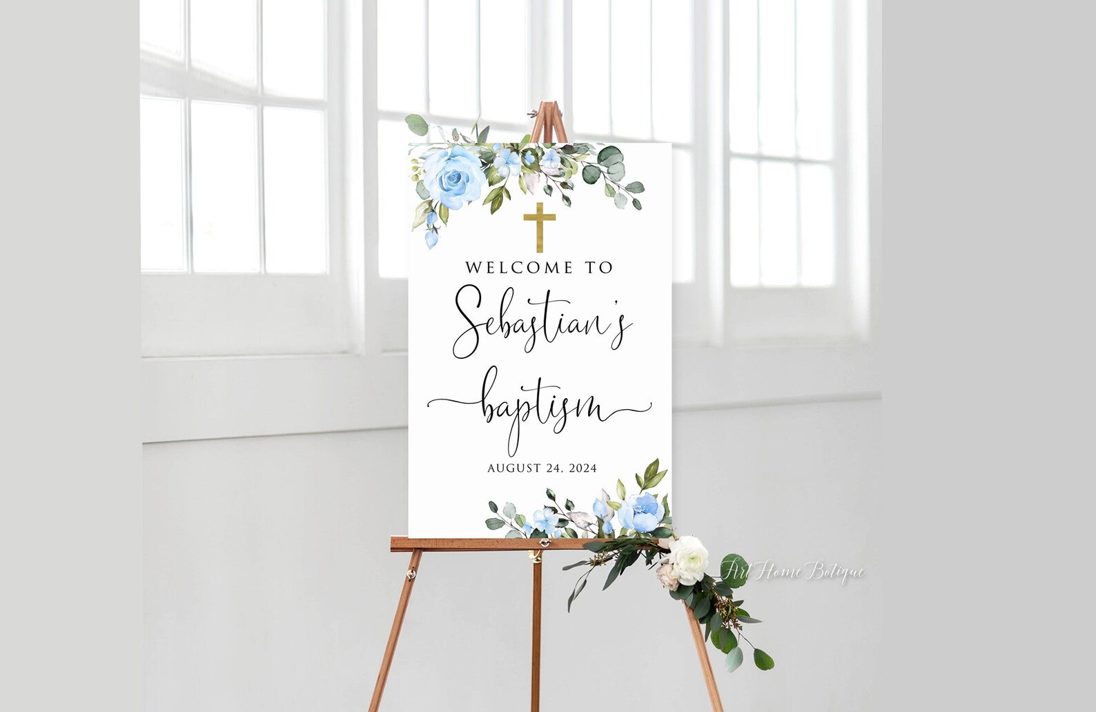 Blue Baptism Welcome Sign Light Blue Baptism Sign First - Etsy