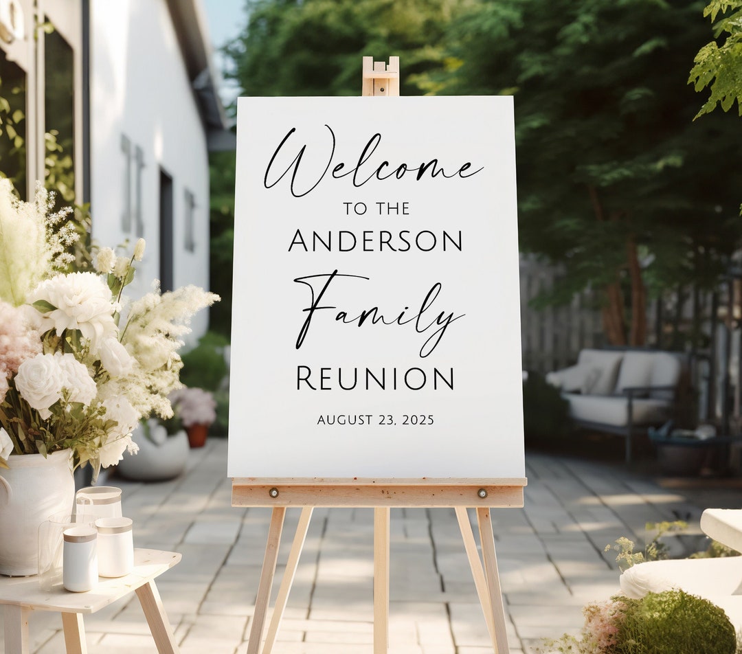 Family Reunion Welcome Sign, Modern Welcome Sign, Reunion Welcome ...